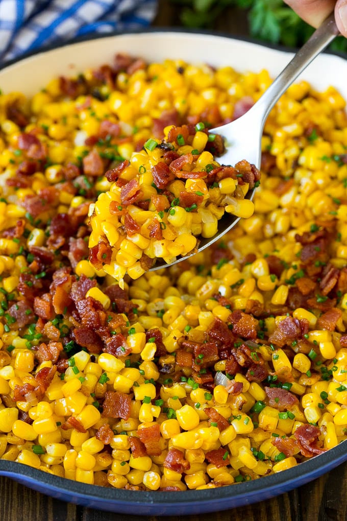 Maíz frito con tocino 【 Cazuelas Online
